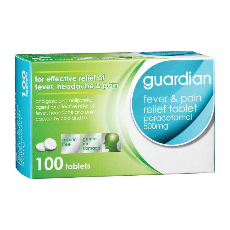 Jual Guardian Fever & Pain Relief Tablet Paracetamol 500mg 100s di ...