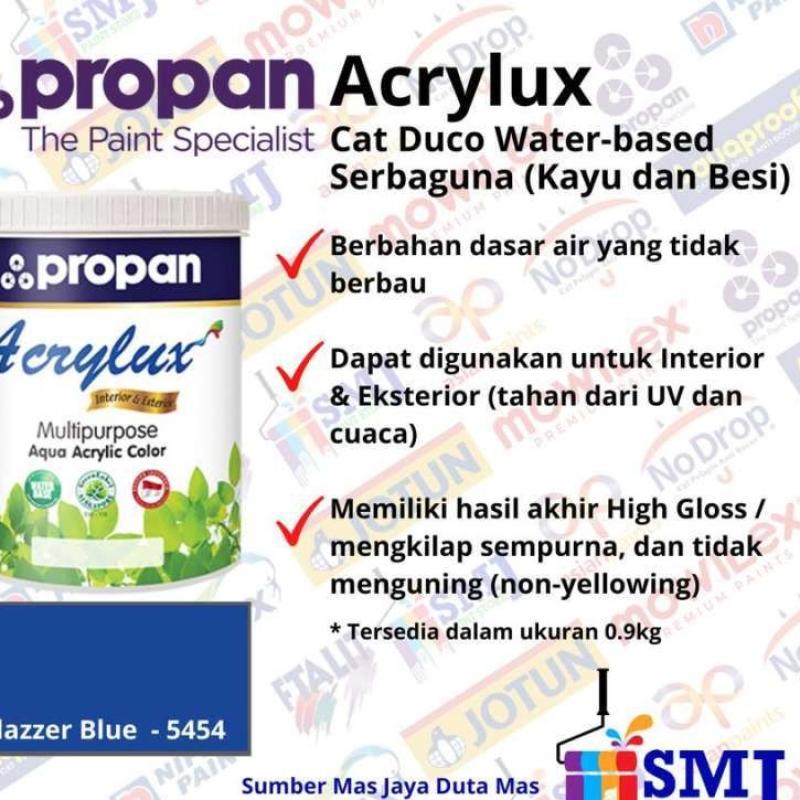 Jual Cat Duco Water Based Besi Kayu Propan Acrylux Blazzer Blue | Biru ...