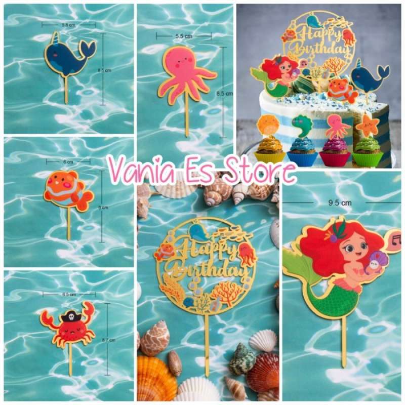 Promo Topper Cake Acrilic Sea Animal / Akrilik Hewan Laut / Sea World ...