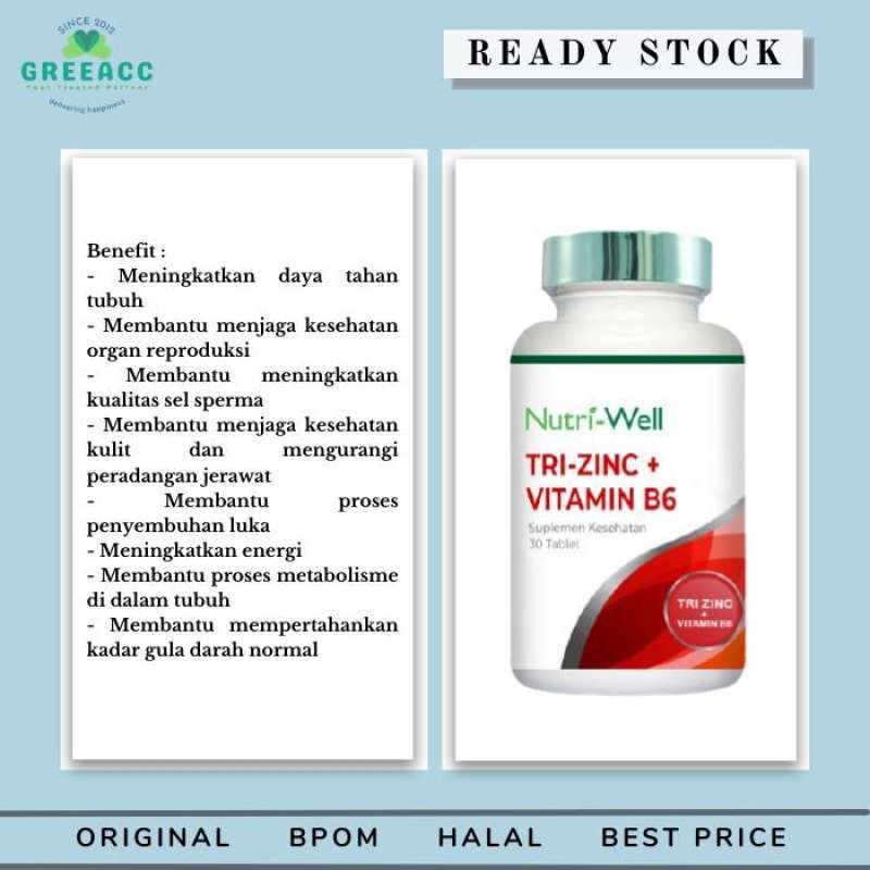 Jual Nutri-Well Nutriwell Tri Zinc plus Vitamin B6 TRIZINC isi 30 di ...