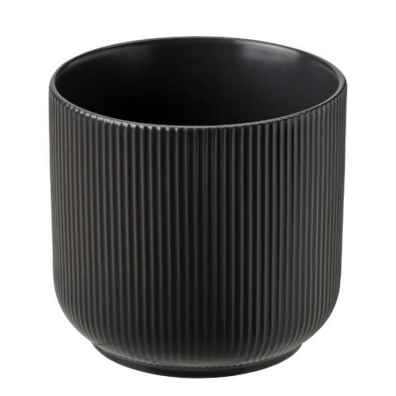 Jual Vas Bunga/Pot Tanaman Keramik GRD Cantik Ukuran 12cm_Hitam 1 di ...