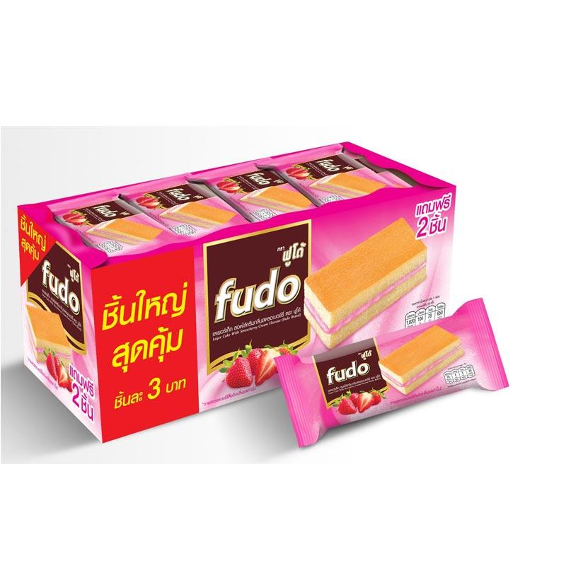 Jual FUDO Layer Cake Strawberry [1 Box/ 26x16 g] di Seller JFMart ...