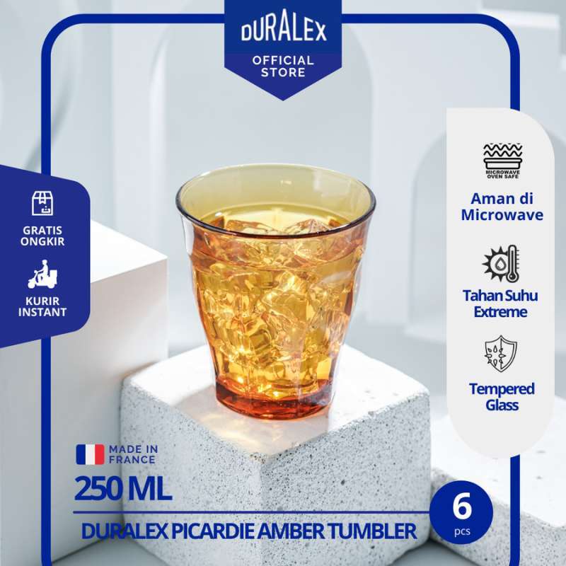 Promo Duralex Picardie Tumbler 250ml Amber - Set of 6 Diskon 56% di Seller Duralex Indonesia ...