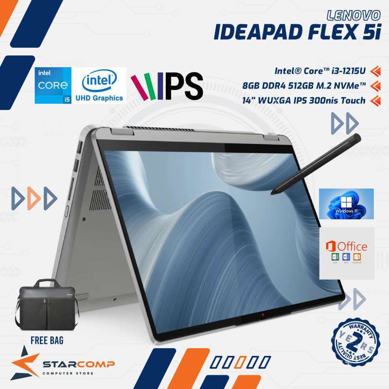 Jual LENOVO IDEAPAD FLEX 5i i3-1215U 8GB 512GB SSD 14TOUCH WIN11 OHS di ...