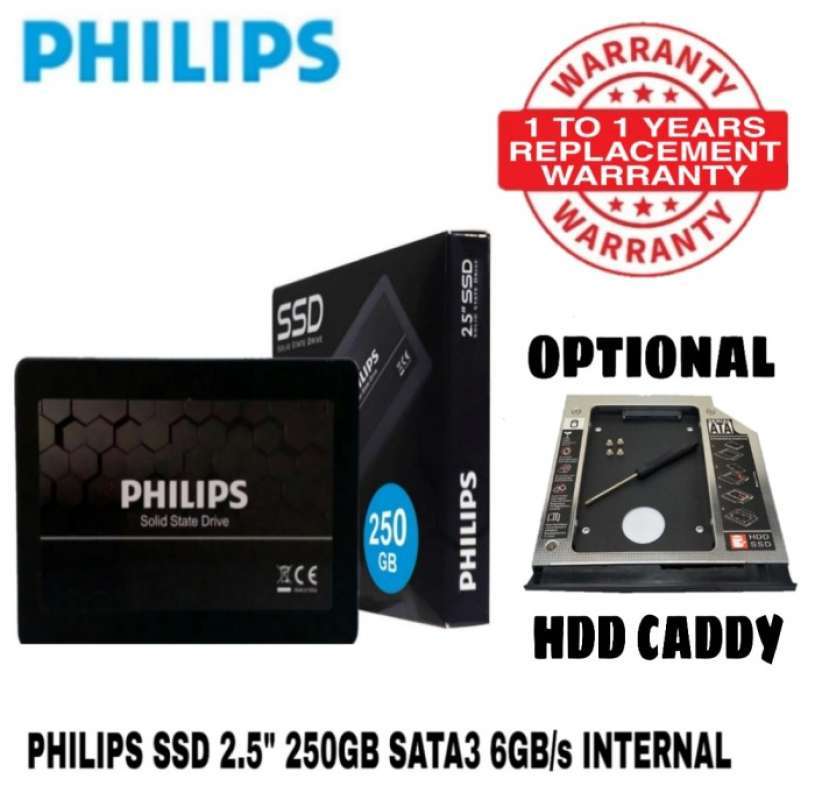 Promo Ssd 250Gb Philips 2.5 Internal Sata 6Gb/S + Hdd Caddy Diskon 10% ...