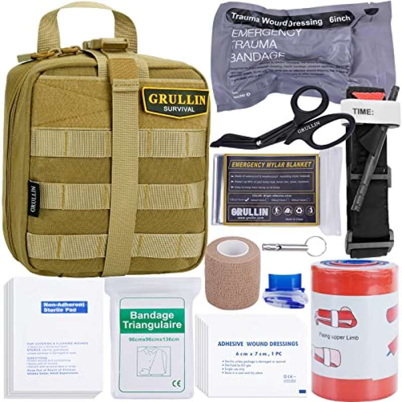 Promo GRULLIN IFAK Trauma First Aid Kit, Tactical Molle Military ...