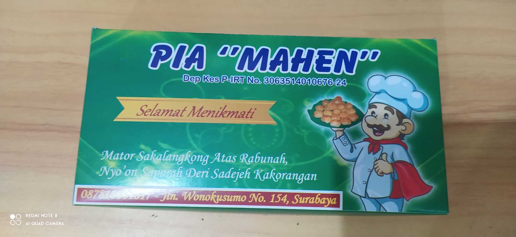 Jual Pia Mahen Kue Pia Khas Pasuruan Enak Dan Halal Di Seller N&n_shop ...