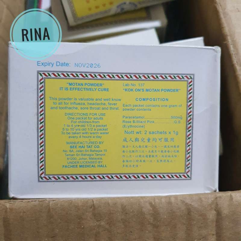 Jual Motan Powder Motansua / Mo Tan Sua Original Obat Demam Anak Dan ...