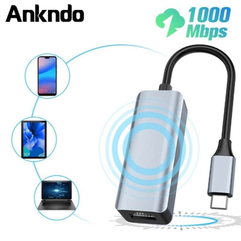 Jual Ankndo Adapter Jaringan Ethernet USB Tipe C Ke RJ45 Untuk Laptop ...