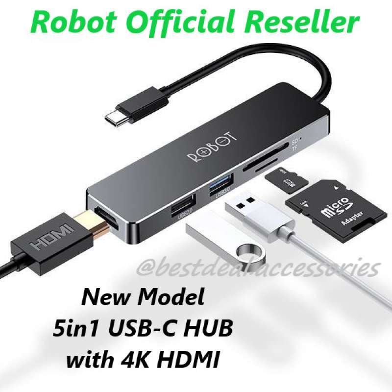 Jual ROBOT HT240S USB-C HUB 5in1 / Type-C USB HUB Card Reader 4K HDMI ... Jual ROBOT HT240S USB-C HUB 5in1 / Type-C USB HUB Card Reader 4K HDMI ...