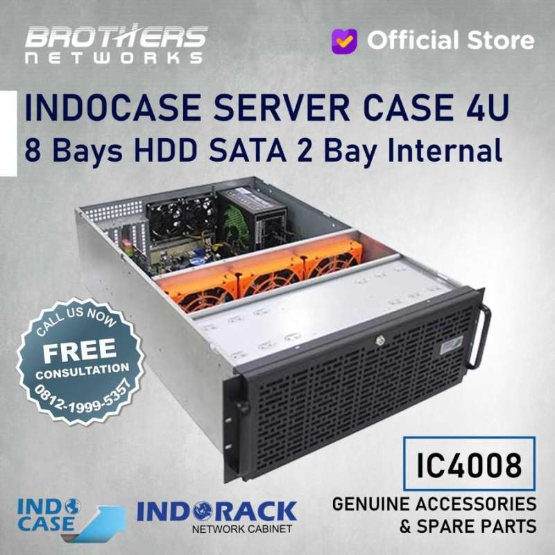 Jual SERVER CASE IC4008 4U 10 BAYS HDD SATA 2 BAY CASING RACKMOUNT ...