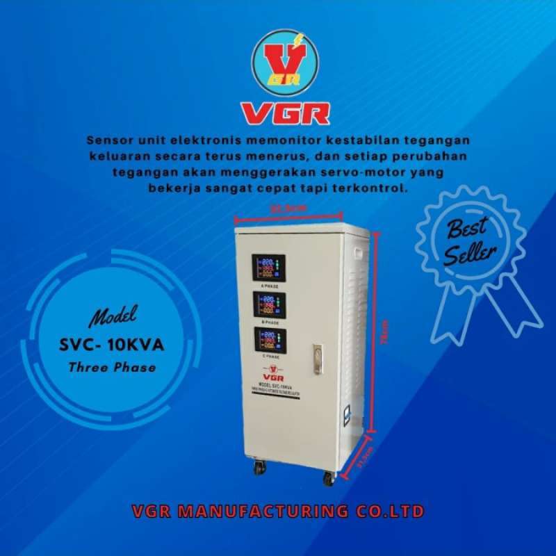 Jual Stabilizer listrik 10 kva 3 phase - Stabilizer 10000 watt merk VGR di Seller Cullen darrel ...