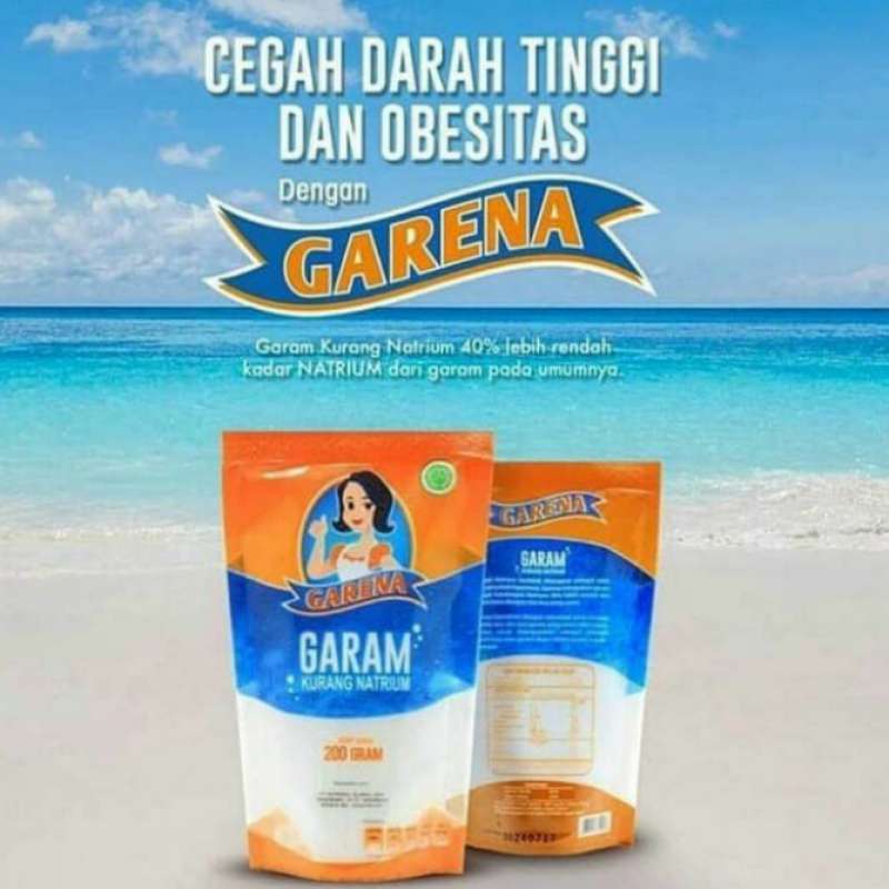 Jual garena garam kurang natrium 200 gram Halal MUI / garam diet di ...
