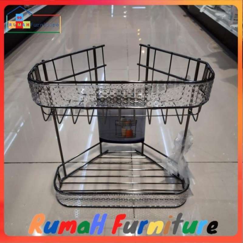 Jual Rak Dinding Kamar Mandi Sudut 2 Tingkat Rak Besi Kamar Mandi Di ...