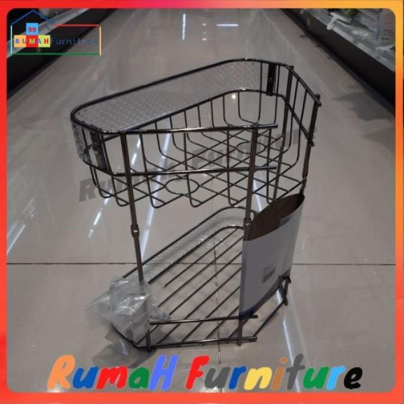 Jual Rak Dinding Kamar Mandi Sudut 2 Tingkat Rak Besi Kamar Mandi Di ...