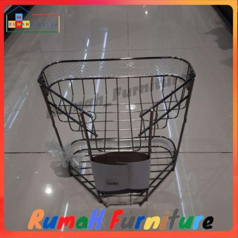 Jual Rak Dinding Kamar Mandi Sudut 2 Tingkat Rak Besi Kamar Mandi Di ...