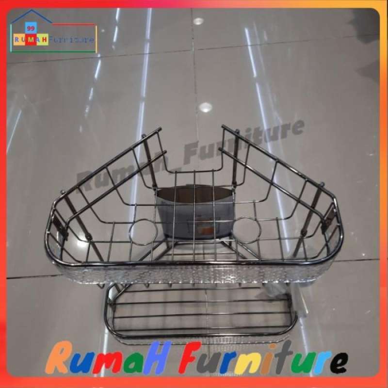 Jual Rak Dinding Kamar Mandi Sudut 2 Tingkat Rak Besi Kamar Mandi Di ...