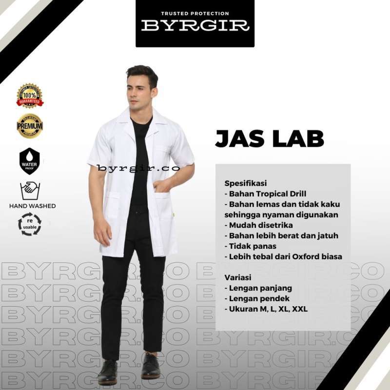 Jual BYRGIR Jas Lab APD Baju Laboratorium Lengan Pendek Baju RS Praktek ...