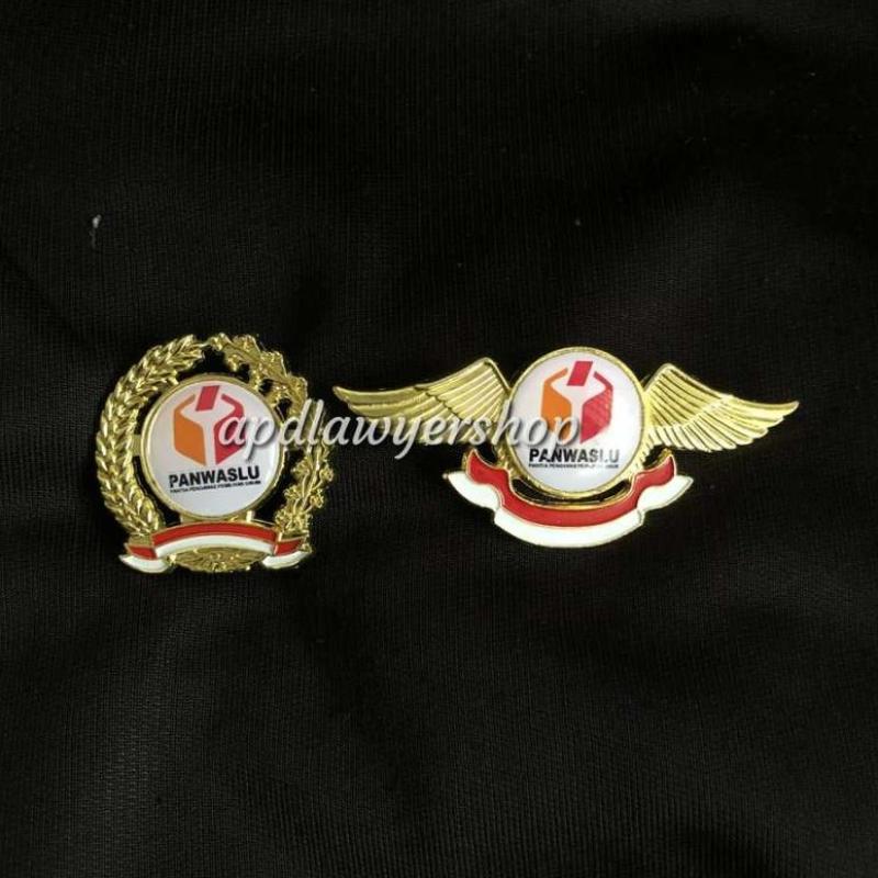Jual pin bross pin padi kapas wing wings berlogo PANWASLU kuningan ...