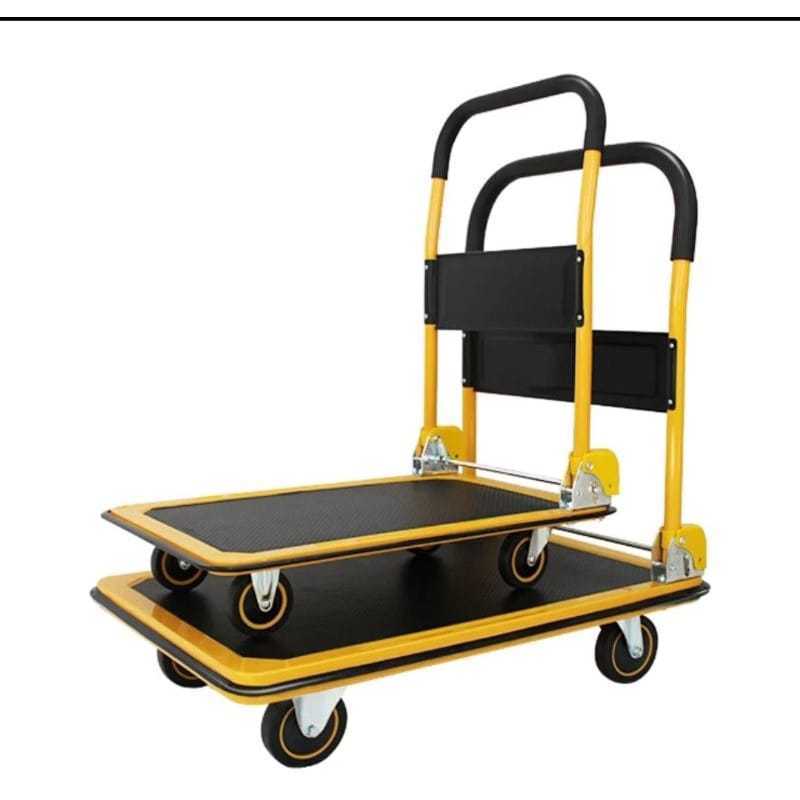 Jual Gerobak Besi Hand Truck Trolley Barang Trolley Lipat Biru - 300kg ...