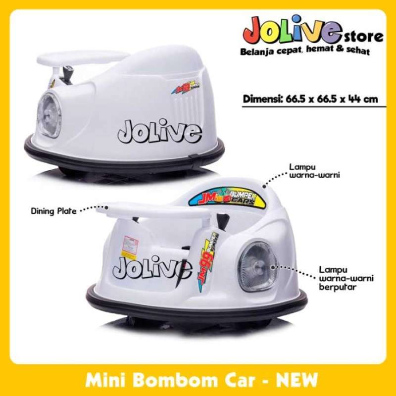 Promo Mainan Bombomcar Anak Mobil Aki Mini Bombom Bumper Car - Putih ...