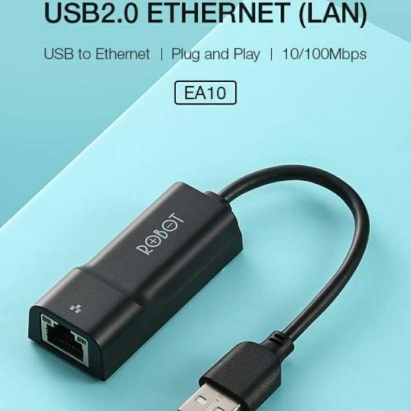 Jual Ethernet Adapter Robot Ea10 Usb 2.0 To Network Rj45 Lan Black ...
