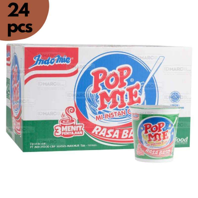 Promo POP MIE Kuah Rasa Baso 1 Dus 24 Pcs | POP MIE Mi Instan Cup Rasa ...