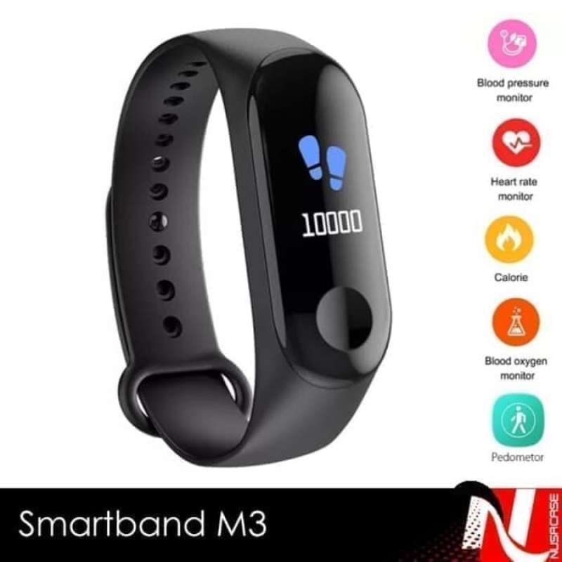 Jual Smartband M3 Jam Pintar Detak Jantung Langkah Kalori Oksigen di ...