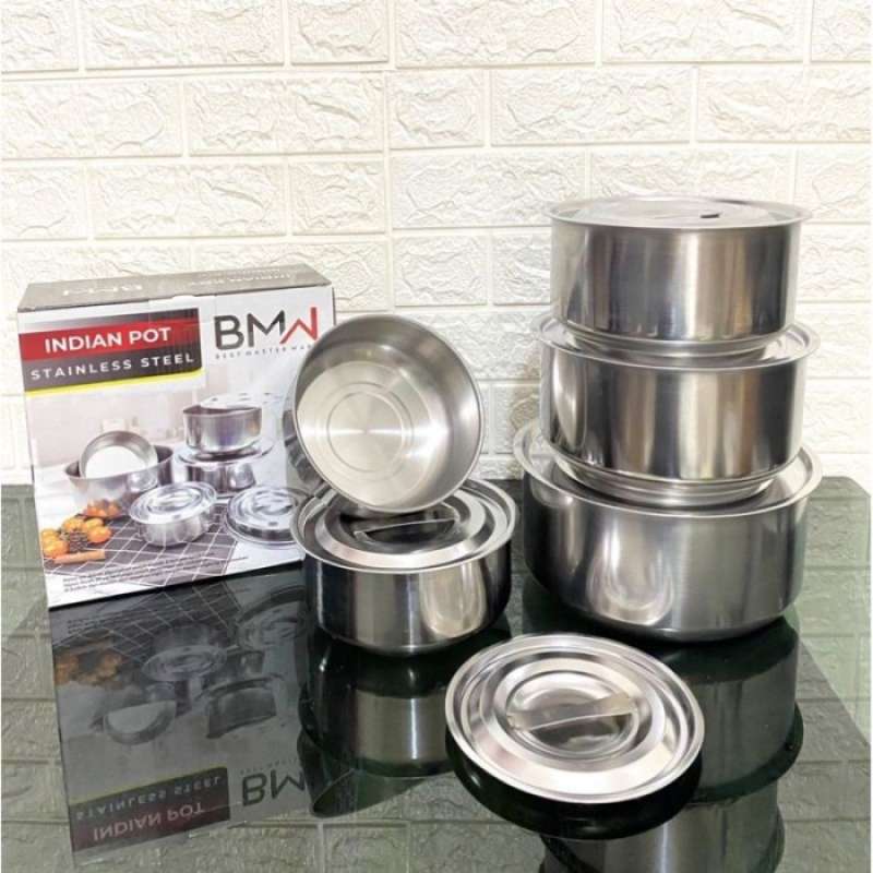 Jual TERJAMIN BMW Panci Set Stainless Steel Stock Pot Panci India Sup+ ...