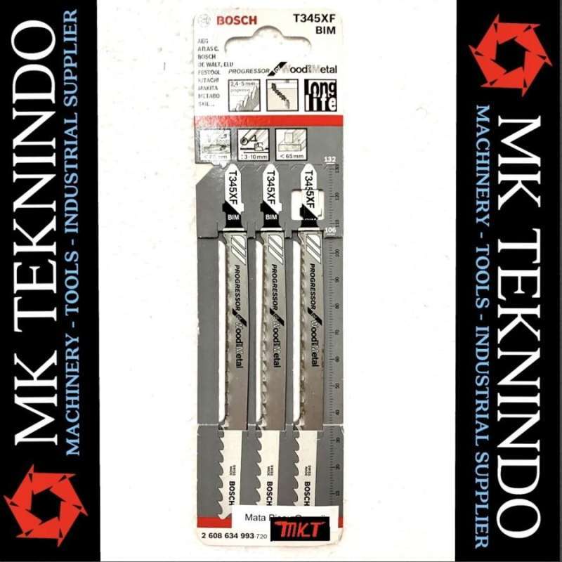 Jual Bosch Mata Pisau Gergaji Jigsaw Blade Kayu Metal T345xf Jig Saw Di ...