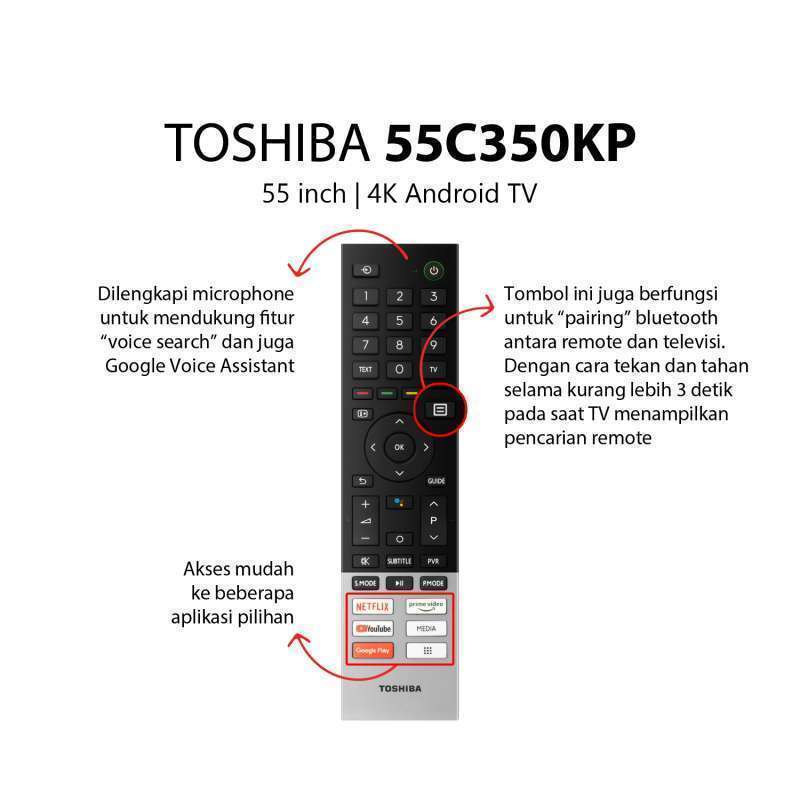 Jual Toshiba Tvmi - Tv Led 55 Inch 4k Android Smart Tv 55c350kp {semarang] Di Seller Alaska ...