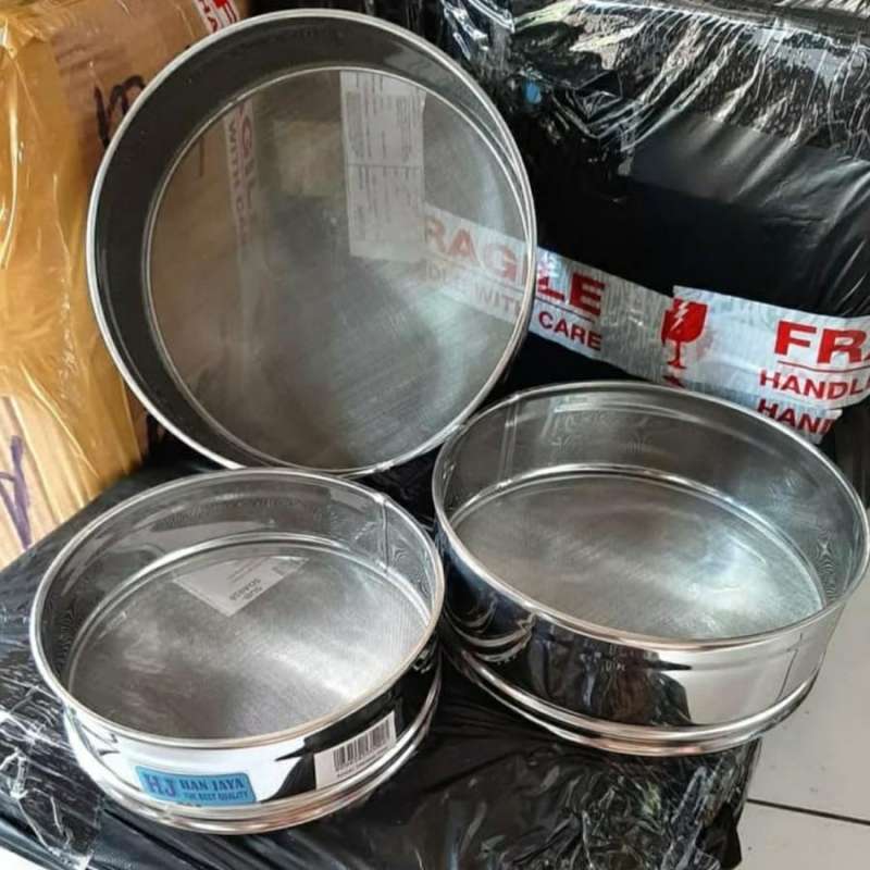Jual Ayakan Saringan Tepung Stainless Set 3Pcs Utk Tepung Terigu Santan ...