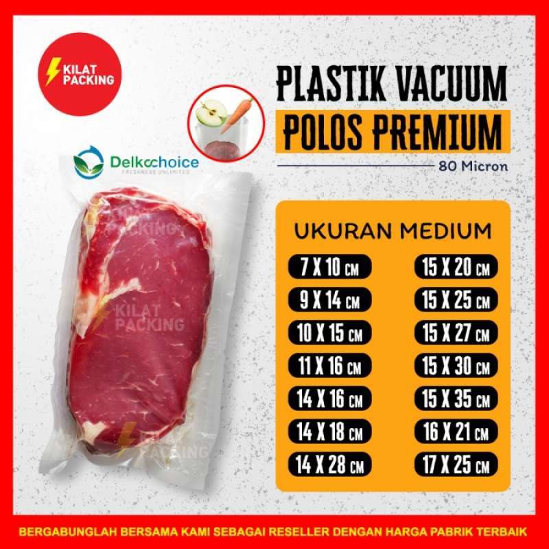 Promo PLASTIK VACUM VACUUM BAG TIPE POLOS DELKOCHOICE UKURAN MEDIUM ...