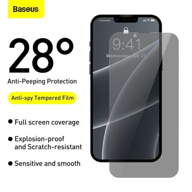 Promo Tempered Glass Spy Baseus Iphone 13 Pro Max / 13 Pro / Mini ...
