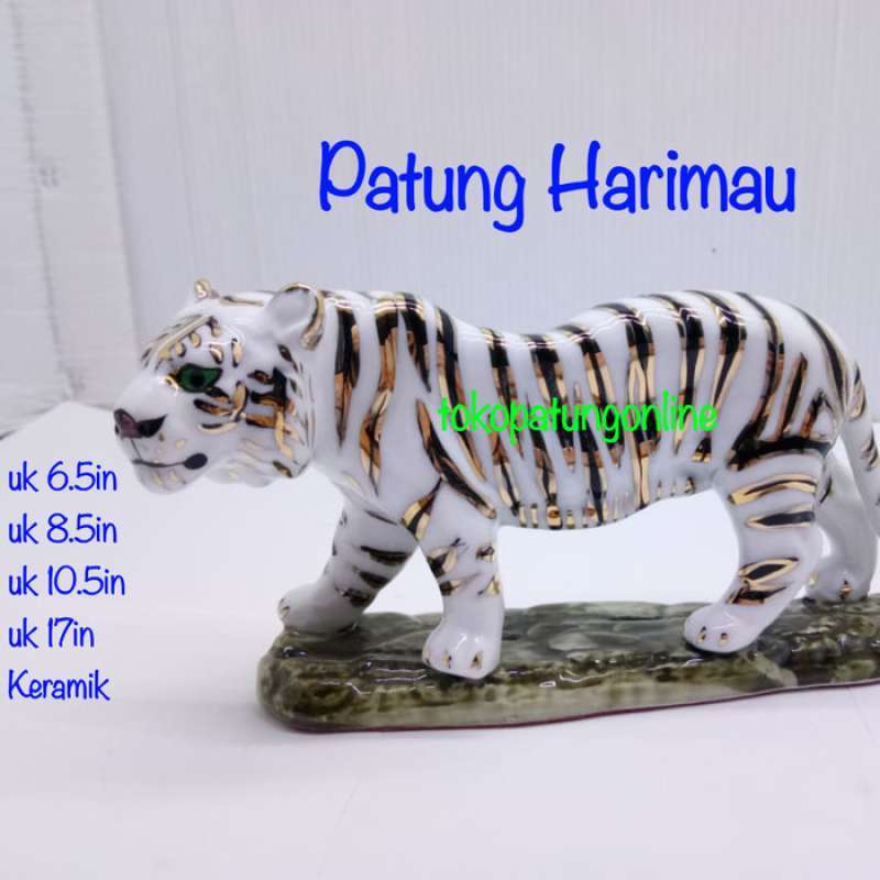 Promo Patung Harimau Putih Keramik 6.5In Macan Diskon 13% di Seller ...