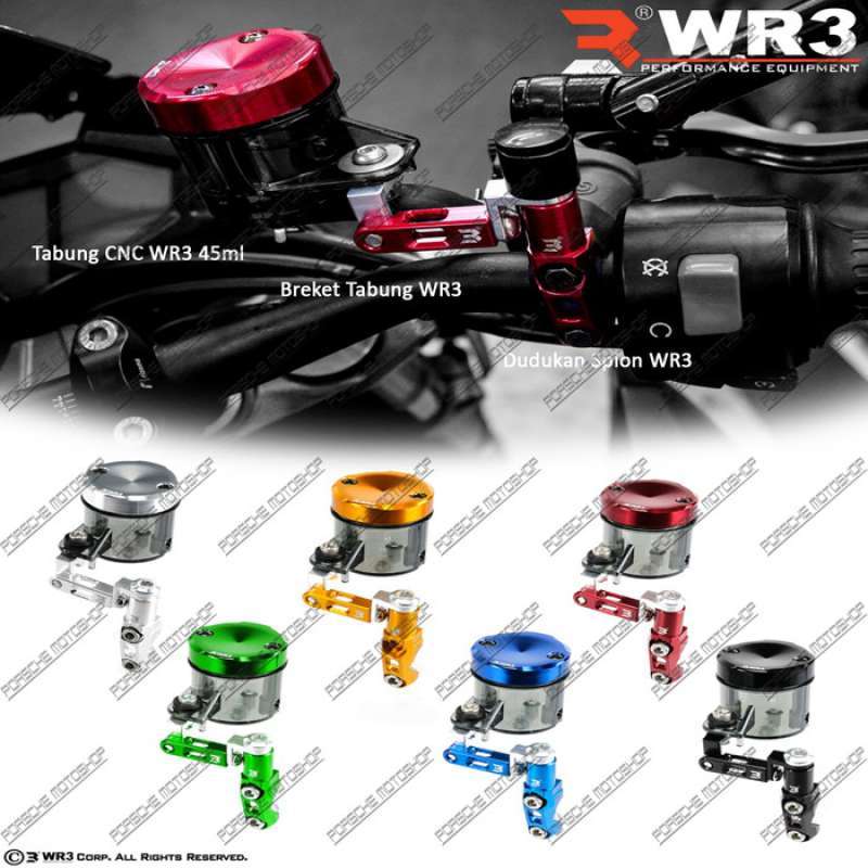 Promo Breket+Tabung Minyak Rem CNC+Dudukan Spion WR3 Universal/Xmax ...
