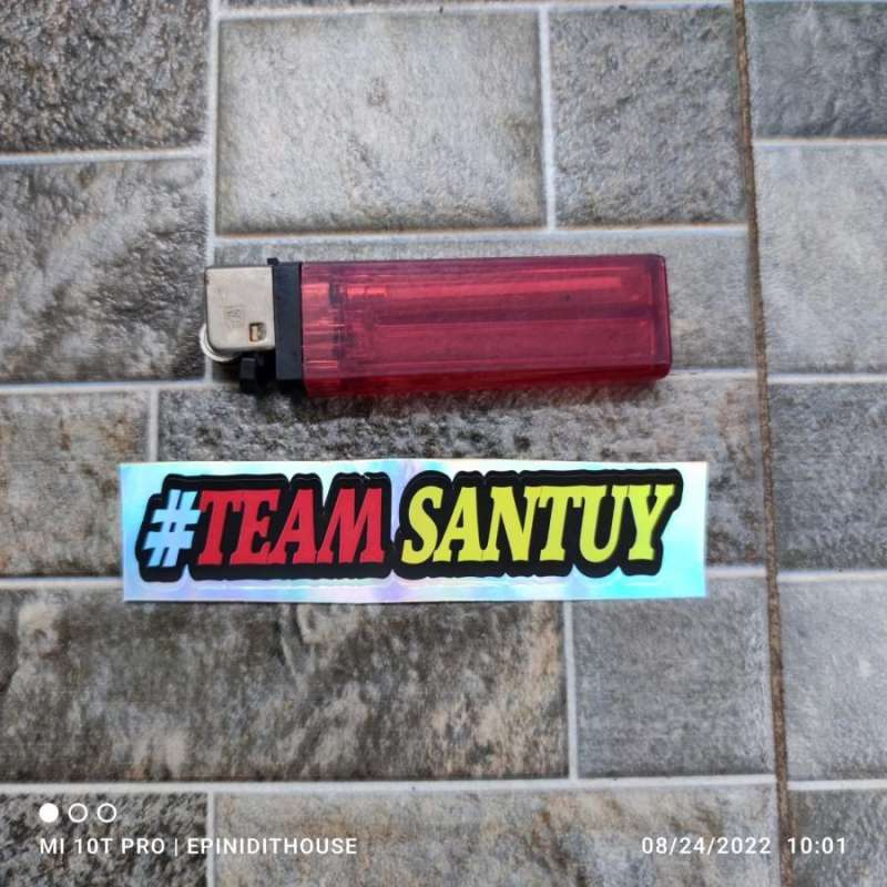 Jual Stiker Team Santuy Kata Viral Fyp Gaul Hologram Rainbow Motor Helm ...