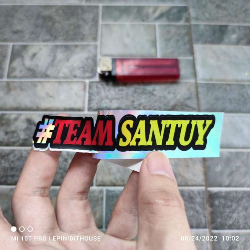 Jual Stiker Team Santuy Kata Viral Fyp Gaul Hologram Rainbow Motor Helm ...