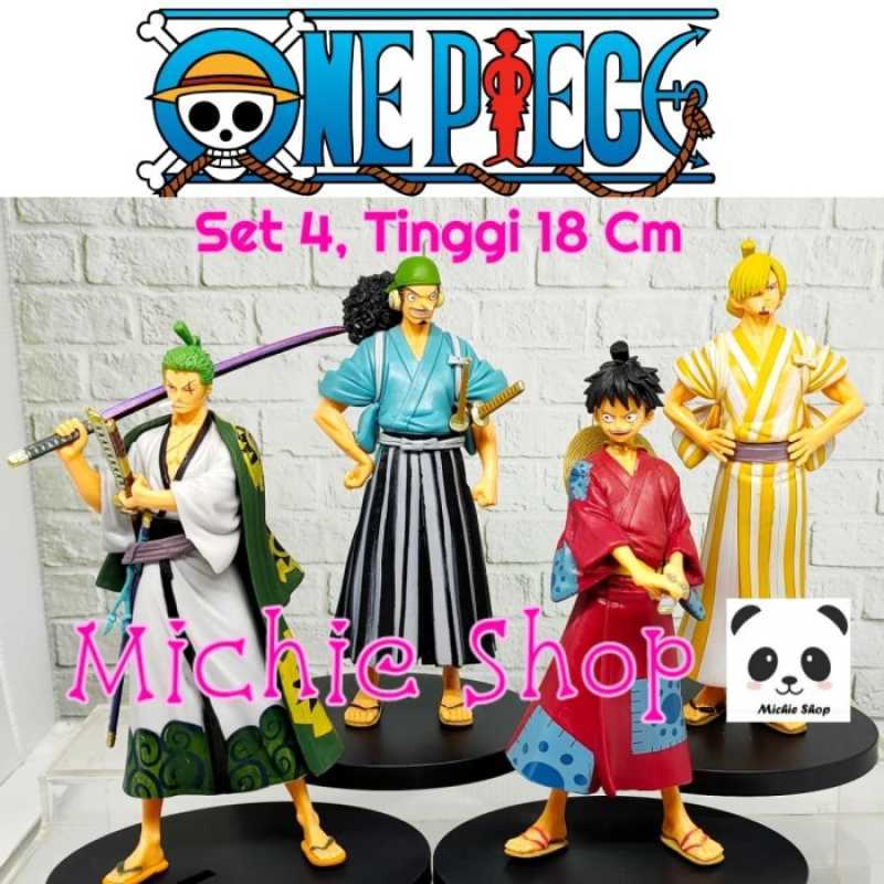 Jual Jual Figure One Piece (set 4 Wano) Luffy Zoro Sanji Usop Anime ...