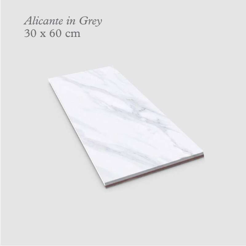Jual KERAMIK DINDING 30X60 ALICANTE GREY GLOSSY - MULIA TILE di Seller ...