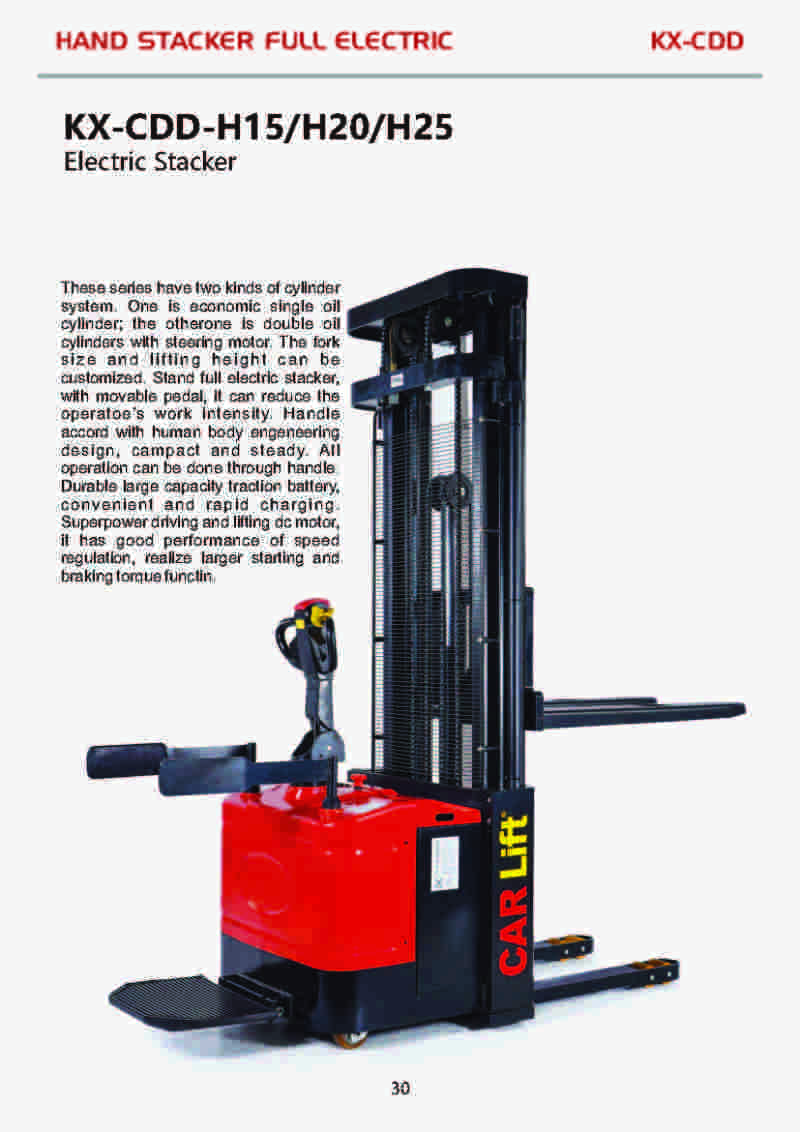 Jual Full Electric Stacker KX CDD H2 1.5T/5.0M Anti Slippery di Seller PT.Surya Teknik Abadi ...