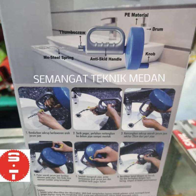 Jual Kawat Pembersih Saluran Pipa Air Macet Pipe Cleaner 10m 10 M ...