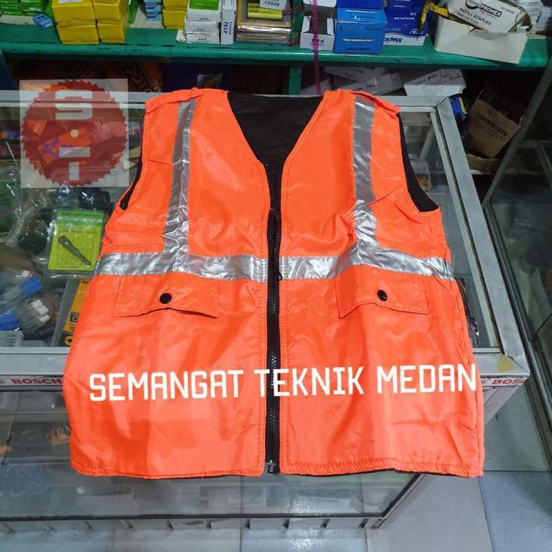 Jual ROMPI PARASUT KERJA PROYEK SAFETY VEST SCOTH NYALA TEBAL ORANGE ...