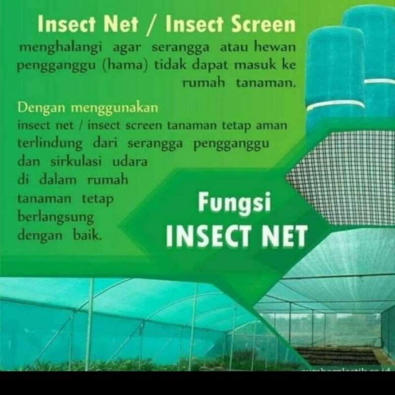 Promo Insectnet Hijau Lebar 2 M,jaring Tanaman,jaring Hama,green House ...