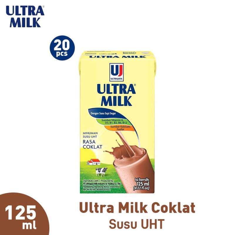 Jual Ultra Jaya Ultra Milk Coklat Susu UHT 125 ml isi 20 pcs di Seller ...