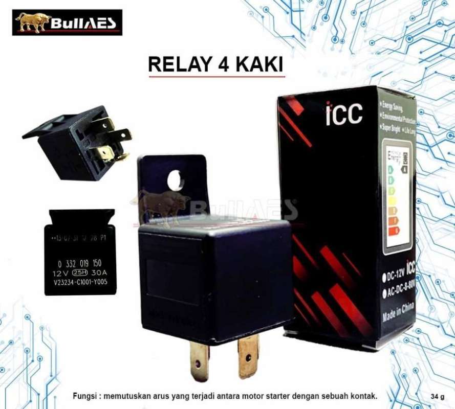 Jual Relay 12 Volt 12V Kaki Pin 4 30 A ICC di Seller AUTOMODIF R VOS ...