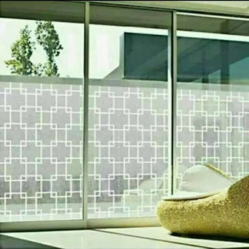 Promo STIKER KACA/SANDBLAST KOTAK PUTIH/MINIMALIS Diskon 5% di Seller ...