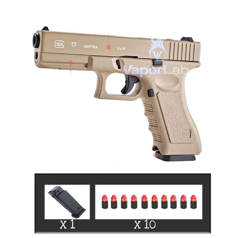 Jual Pistol Mainan Water Gel Toy Gun Glok Slide Besi Metal Magazine Diy ...