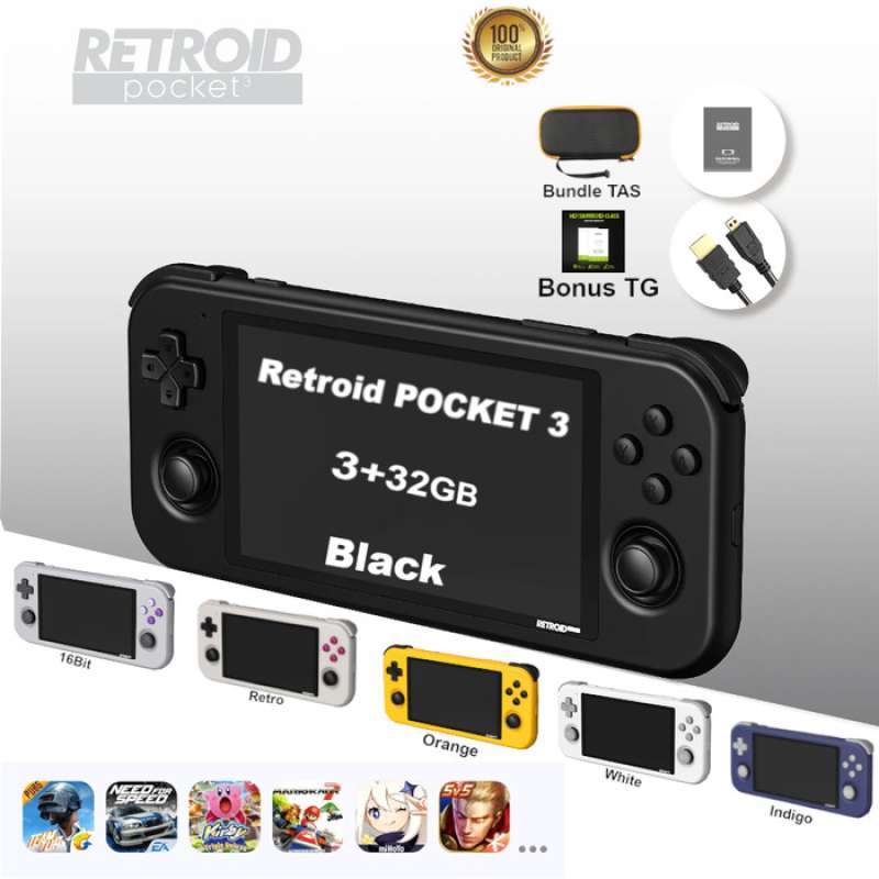 Promo Retroid Pocket 3 Handheld Retro Gaming System Android Console 3 ...