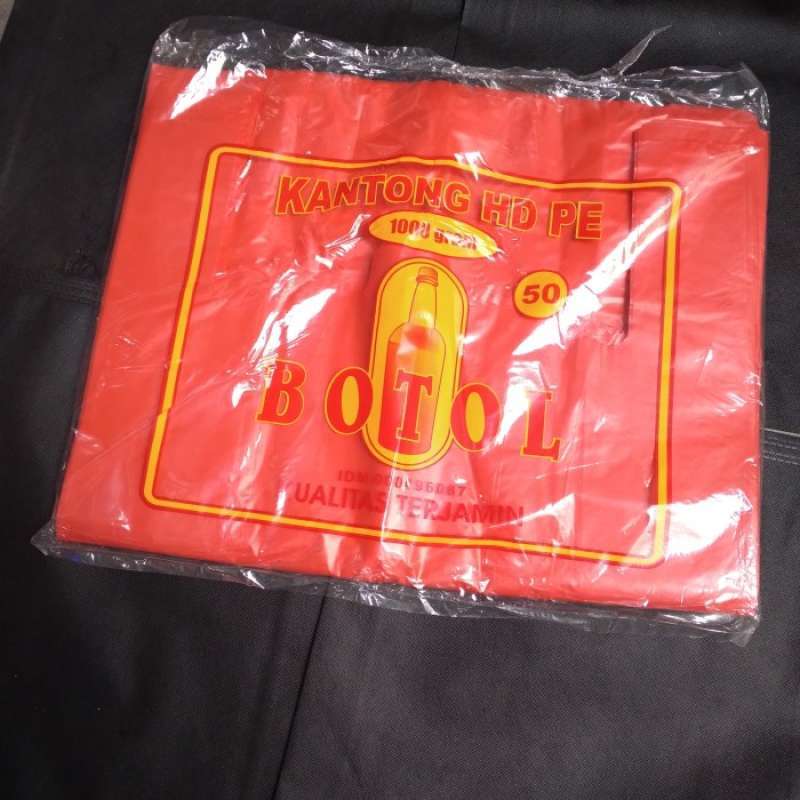 Jual kantomg plastik merah ukuran 50(1000 gram)isi 22 pcs di Seller ...